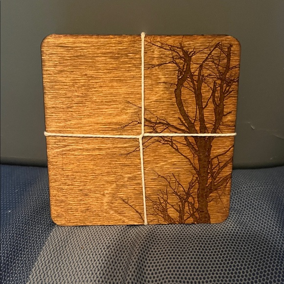 Accents | Natural Tree Design Wooden Coasters | Poshmark